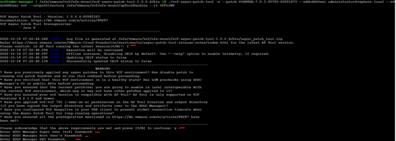 Using The Vmware Cloud Foundation Vcf Async Patch Tool Offline And